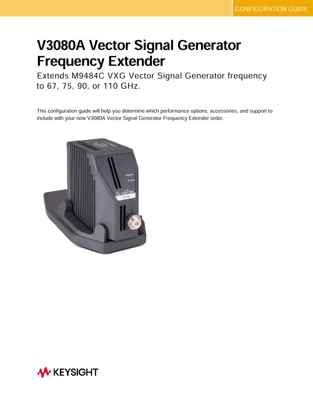 V3080A Vector Signal Generator Frequency Extender PDF Asset Page | Keysight